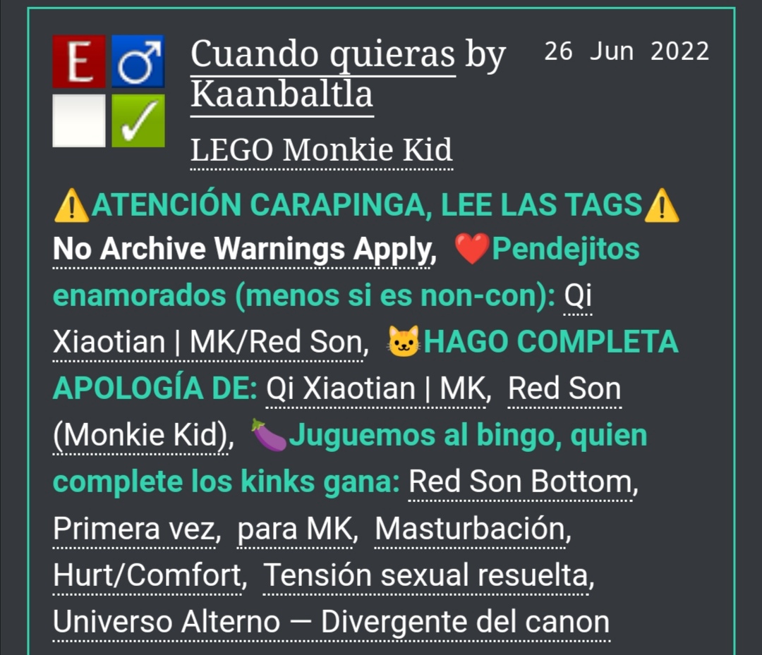 Guía y Tutoriales de AO3 en Español (Repositorio) - Chapter 23 - flanbizcocho, Kaanbaltla - No ...