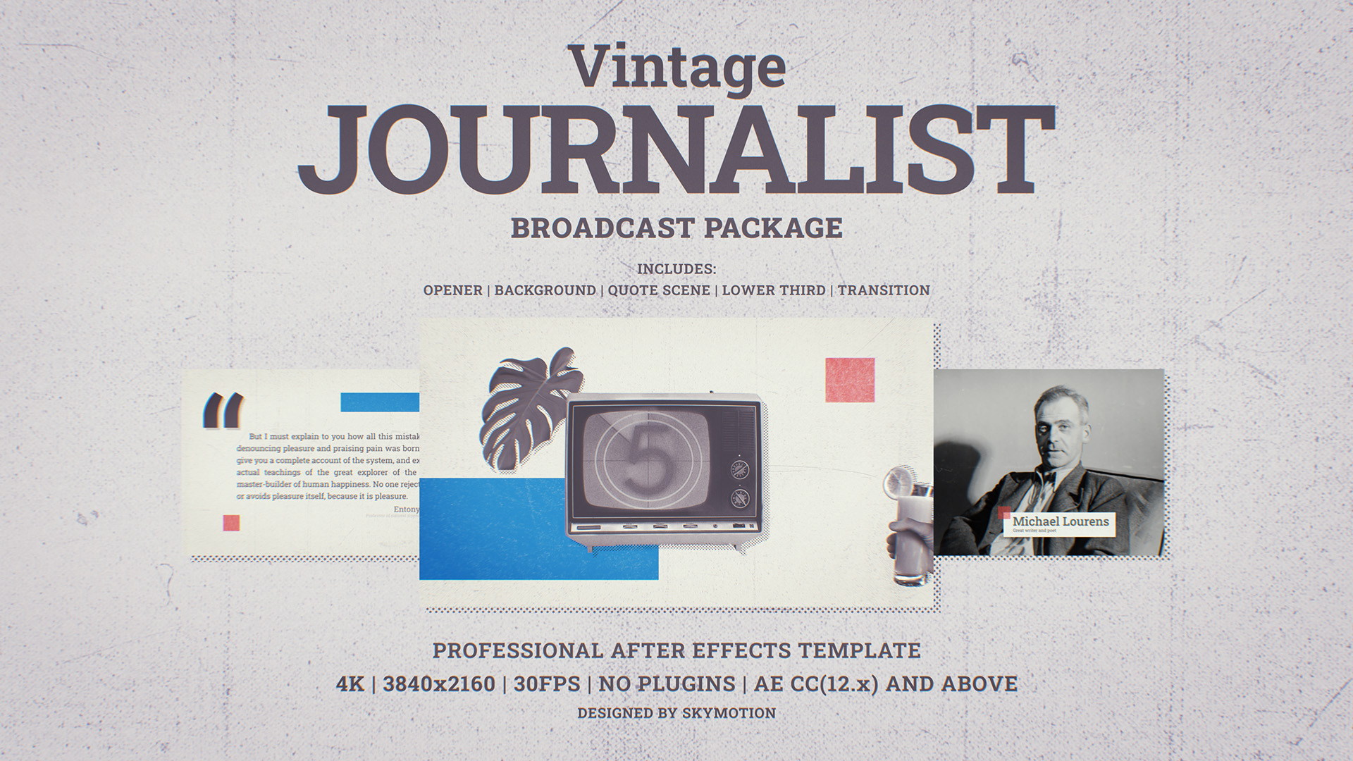 Vintage Journalist Broadcast Package, After Effects Project Files ...