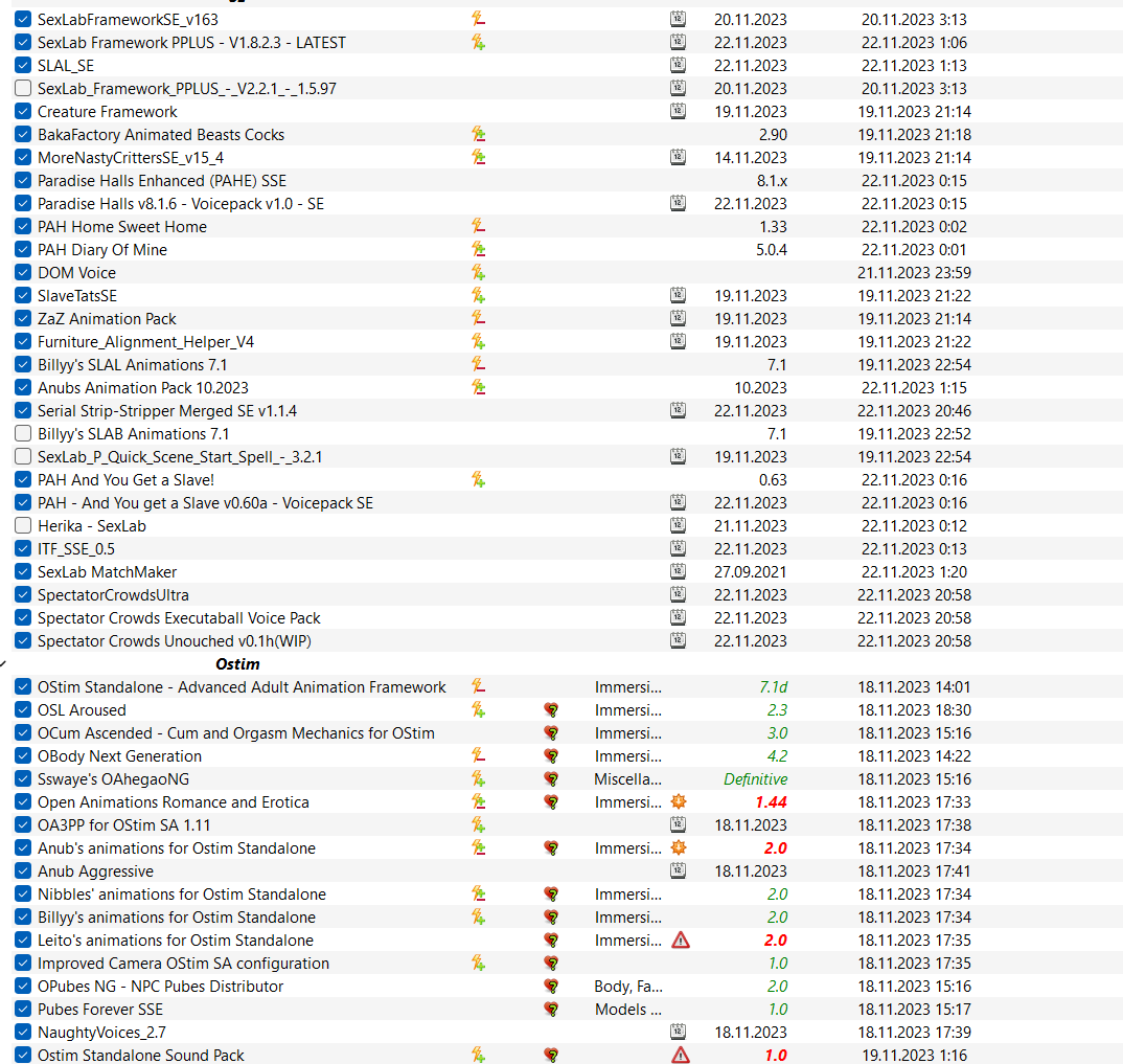 What is the correct order of loading mods with the SexLab + OStim ...